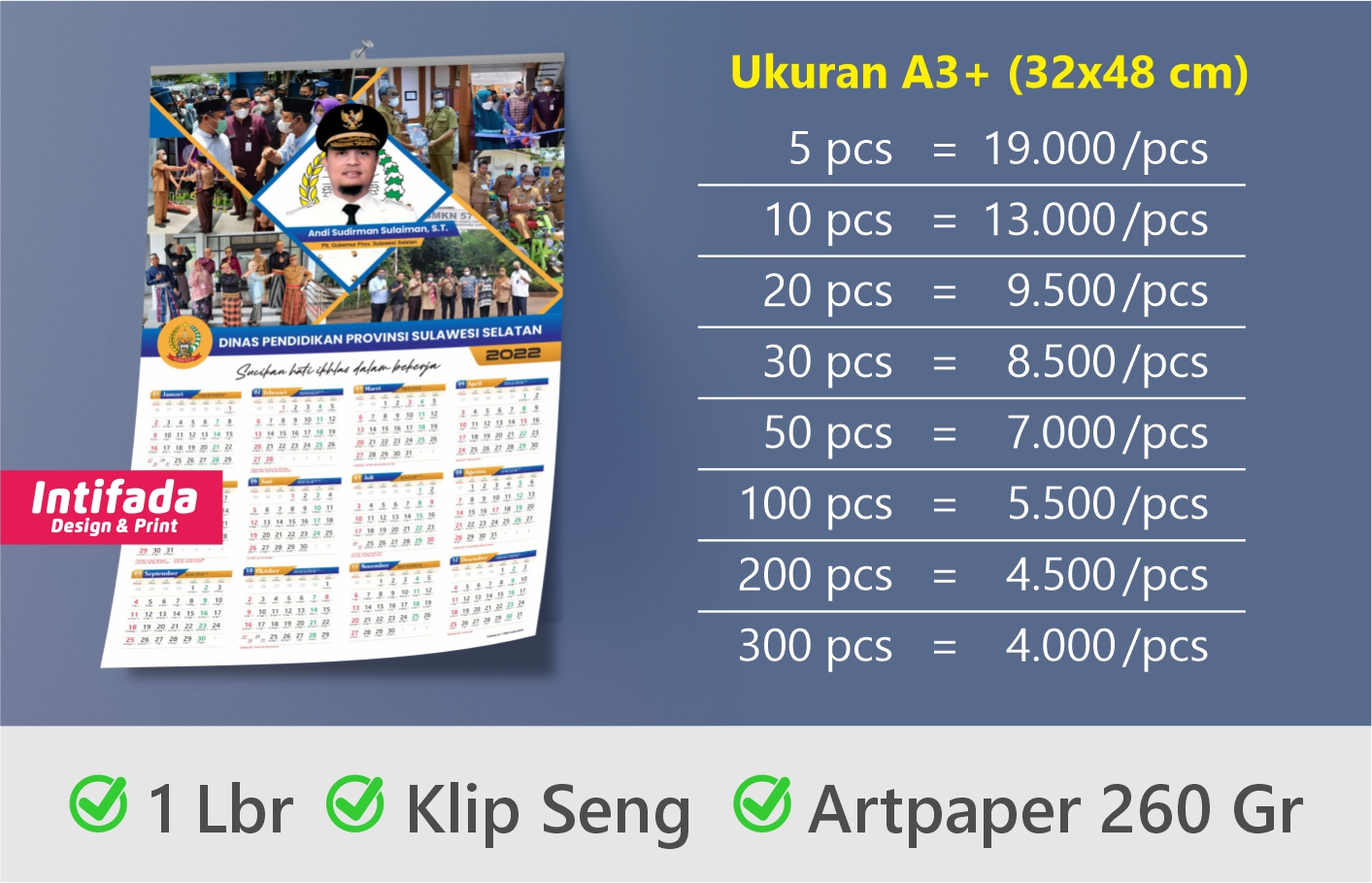 Cetak Kalender A3+ Makassar – intifada.id